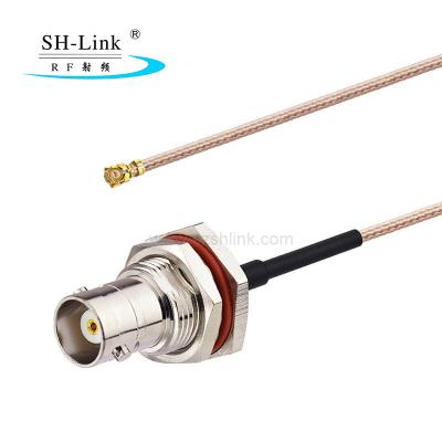 China RF coaxial waterproof BNC female connector to UFL with RG1.37 cable assembly for sale