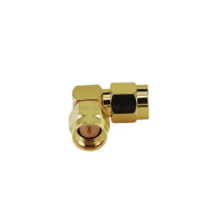 China RF coaxial SMA male to SMA male right angle adaptor connector for sale