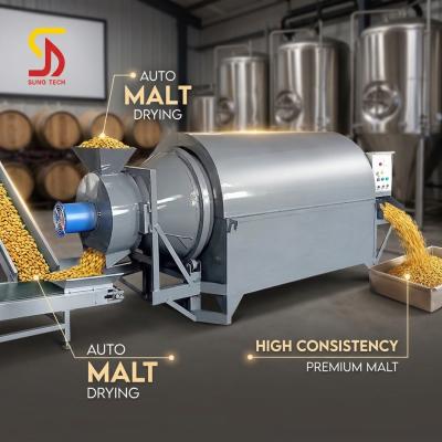 China High Performance Sawdust Slag Mini Rotary Drum Dryer For Tea Barley Malt for sale