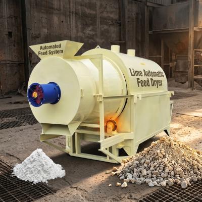 China Lime Automatic Feed small rotary drum dryer Industrial Powder Dryer for sale