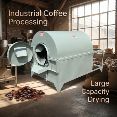 China Coffee Bean small rotary drum dryer Large capacity  Customized Voltage for sale