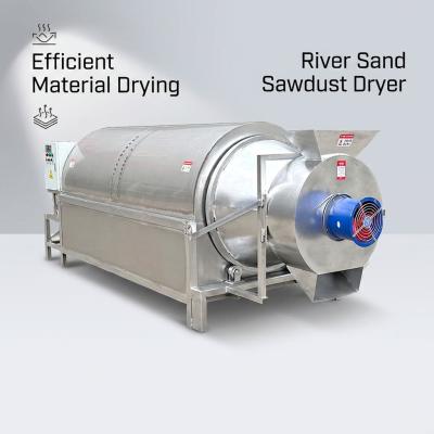 China River Sand Sawdust Drum Small Rotary Dryer  Automatic Feeding ZQ400 8mm Cylinder Thickness for sale
