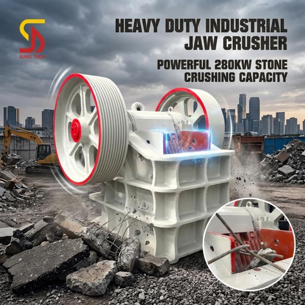 Quality Heavy Duty Granite And Basalt Stone Jaw Crusher Machine 180r/Min 280 kW for sale