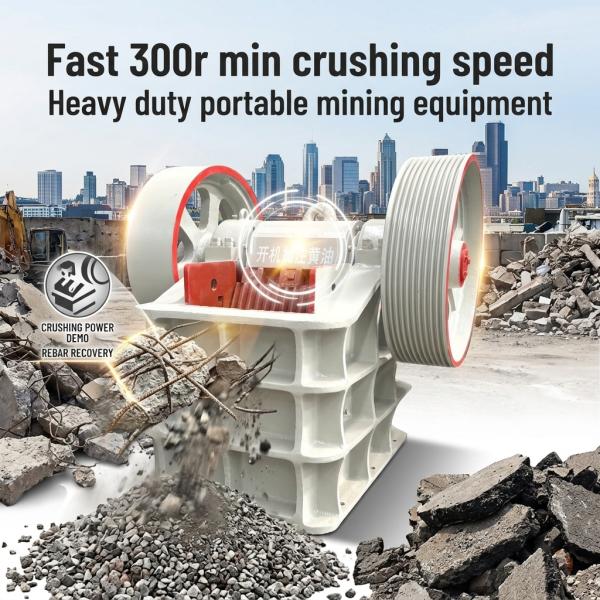 Quality New Jaw Stone Crusher Machine Mining Crusher Portable High Efficiency 300r/Min for sale