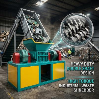 China High Capacity Double Shaft Shredder 380V Electric Shredding Machine ZQ650 Reducer for sale