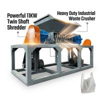 Quality Bag Bottle Barrel Card Plastic Waste Shredder Machine 11KW Twin Shaft for sale