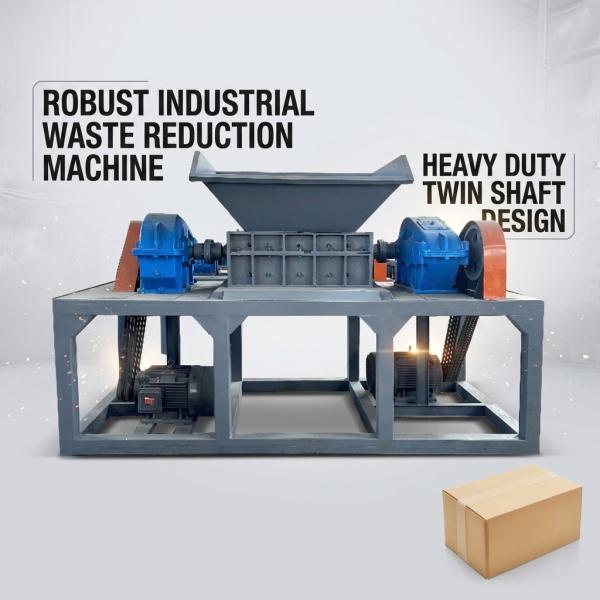 Quality 15kw Municipal Solid Waste Twin Shaft Shredder Automatic For Carton for sale