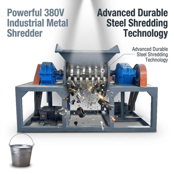 Quality 380v/60hz Double Shaft Metal Shredder Machine Scrap Iron And Steel Shredder Machine for sale