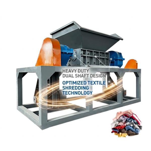 Quality Double Shaft Heavy Duty Large Capacity Textile Shredder Machine For Jeans And Old Clothes for sale