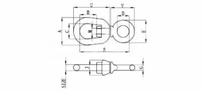 Cina Fornitori di parti metalliche Catena girevole a doppio occhio in acciaio inossidabile G-401 in vendita