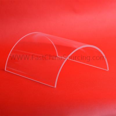 China Custom Length Quartz Glass Tube cut to size, Transparent Clear Fused Silica Half Tube for high-temperature smokeless for sale