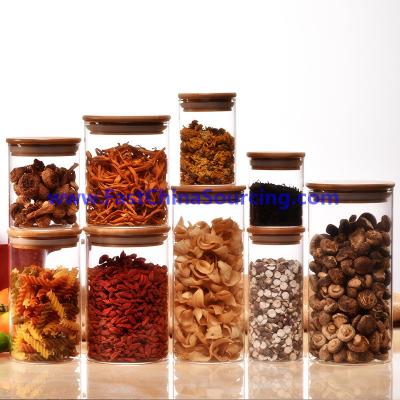 China Custom borosilicate glass jars with lids for food storage containers with different size available for sale