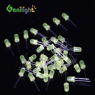 China 5mm Yellow Candle Light Flicker Diodes Bright LED Light with Max. Reverse Current 50uA for sale