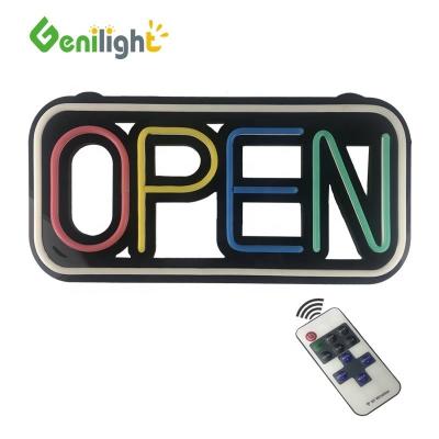 China Gemakkelijk 48*25cm LED Neon Silicone Open Sign met 10 Kind Change Functie en 25 C Modieus Te koop