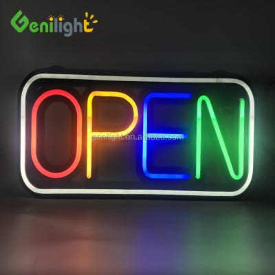 China Gemakkelijk 48*25cm LED Neon Silicone Open Sign met 10 Kind Change Functie en 25 C Modieus Te koop