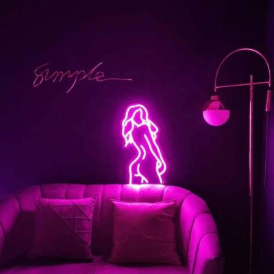 Cina Segno di neon Lady personalizzato con supporto acrilico LED di silicone rosa Durata di vita 50000 ore in vendita