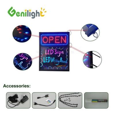 China Rectangle LED Open Sign Neon Glow Signs For Shop Window Led Sign Led Writing Board Custom Durable for sale