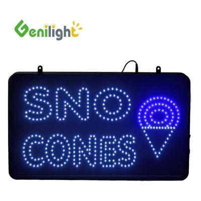 中国 パーソナライズされた LED SNO CONES 店舗装飾用のサイン 22*13インチ 画面寸法 販売のため