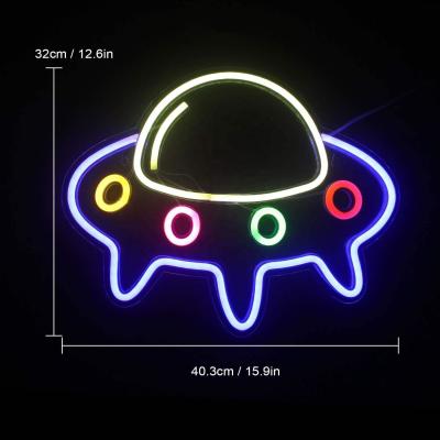 China 5V Voltage Neon Lights for Bar Large Blue UFO Spaceship Wall Art 50000 Hours Lifespan for sale