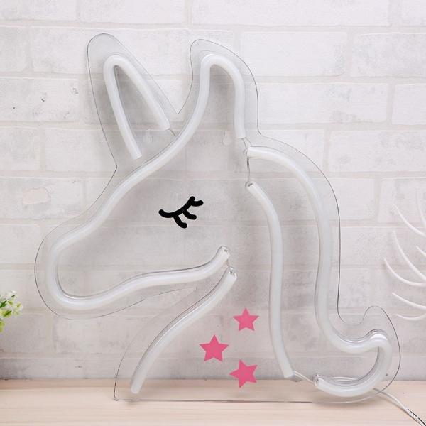 Customized Unicorn Neon Light Bright LED Pink and White Neon Sign for Bedroom Perfect
