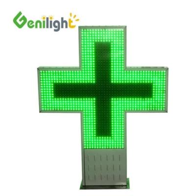 Cina P16 P20 Pixels 3D LED Pharmacy Cross Display Sign con comunicazione di controllo RF RS232 in vendita