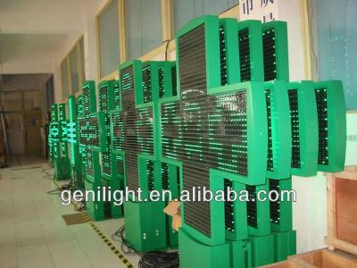 Cina P16 P20 Pixels 3D LED Pharmacy Cross Display Sign con comunicazione di controllo RF RS232 in vendita