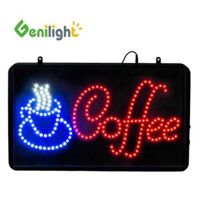 China ABS Open-Mold Coffee Cup Logo LED Open Sign for Cafe Stop Brightness - for sale