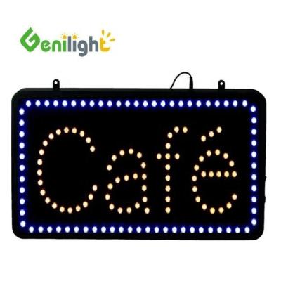 China ABS Open-Mold Coffee Cup Logo LED Open Sign for Cafe Stop Brightness - for sale