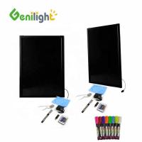 China Double Sided Tempered Glass LED Writing Board Stand for Interactive Presentations for sale