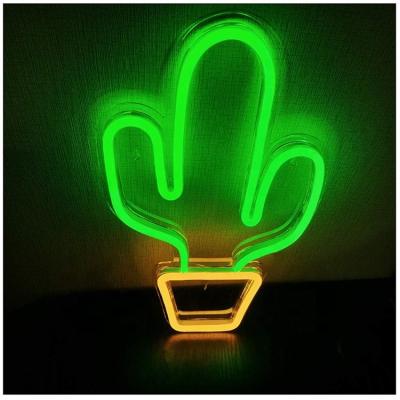 Cina Segno a neon a LED alimentato da USB per la decorazione della camera da letto Grande forma di cactus per bambini Ragazzi adolescenti ragazze dormitorio in vendita