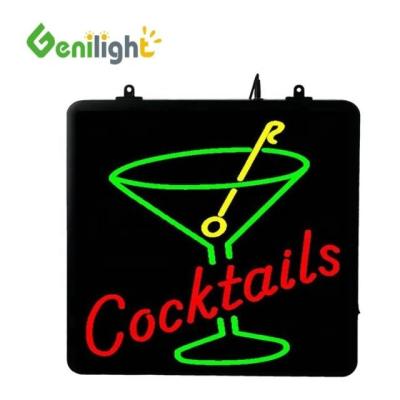 China Get Your Own Custom Cocktails and Parrot Neon Light Sign with Screen Dimension 53*45 cm for sale