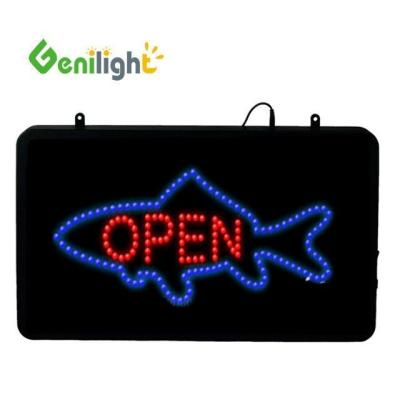 China 56*33cm DC12V Genilight Flash Edge Advertising LED Open Sign for Fried Chicken Shop for sale