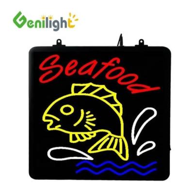 China 56*33cm DC12V Genilight Flash Edge Advertising LED Open Sign for Fried Chicken Shop for sale