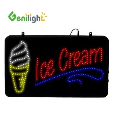 China Ice Cream Shop Electronic LED Neon Open Sign with ABS Outframe and Acrylic Front Board for sale