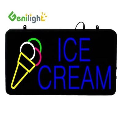 China Ice Cream Shop Electronic LED Neon Open Sign with ABS Outframe and Acrylic Front Board for sale