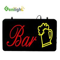 China LED Bar Pub Wall Lighted Sign Rectangle Shape Hanging Installation Made Convenient for sale