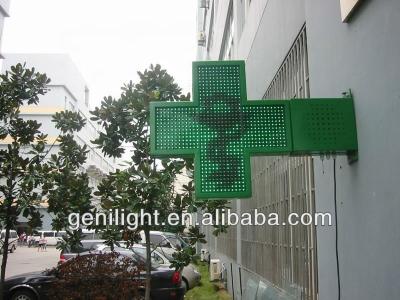 China High Brightness LED Pharmacy Cross Display Board With 800*800mm Screen Dimension for sale