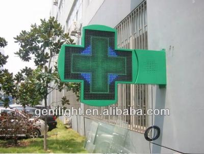 China SDK Function Outdoor Waterproof Programmable Full Color Cross Display Pharmacy LED Sign for sale