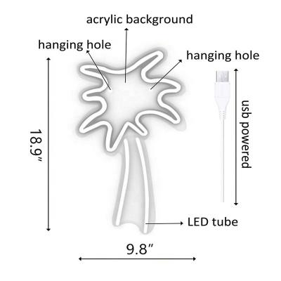Cina Grandi cartelloni al neon dell'albero di cocco LED Flex Neon Light USB alimentato luce notturna per bambini camera tensione 5V in vendita
