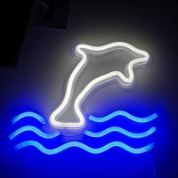 Quality 5V Large Dolphin Neon Light Sign Marquee Battery USB Operated Table Led Light for sale
