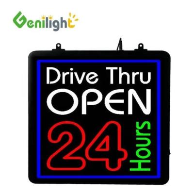 China Animação LED Neon Open Sign com Horas Display Função Animação Painel de frente Acrílico à venda