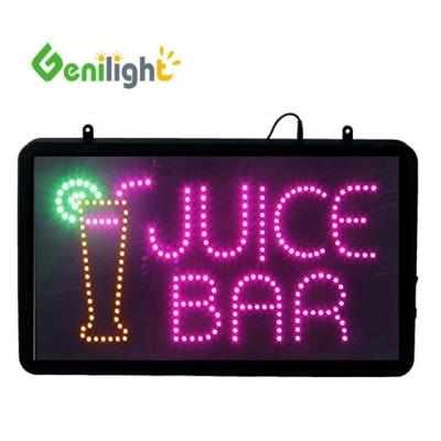 Cina Segno aperto LED JUICE BAR personalizzato con modalità di animazione lampeggiante e selezione dei media fotografici in vendita