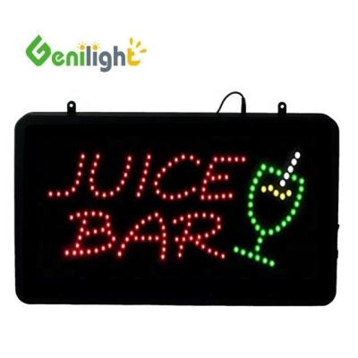 Cina Segno aperto LED JUICE BAR personalizzato con modalità di animazione lampeggiante e selezione dei media fotografici in vendita
