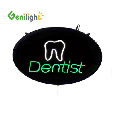 China ABS Open-Mold Genilight Oval 58*36cm LED Neon Open Sign with Tooth Logo for sale