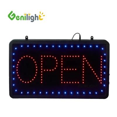 China Indoor LED Open Sign Panel Grootte 56*33 CE/Rohs Certificaat Stroomvoorziening en Hangende Ketting Te koop