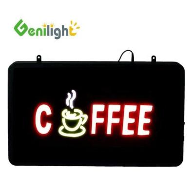 China 22*13inch Touch Screen LED Open Sign for Coffee Donuts Shop Business Hours Genilight for sale