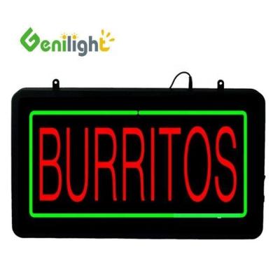 China Design personalizado DC12V BURRITOS LED Neon Open Sign por Genilight IP Rating Profundidade de cor - à venda