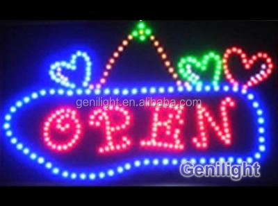 China Flashing Animation Mode Genilight 56*33 cm Full Color Electronic LED Neon OPEN Sign for sale