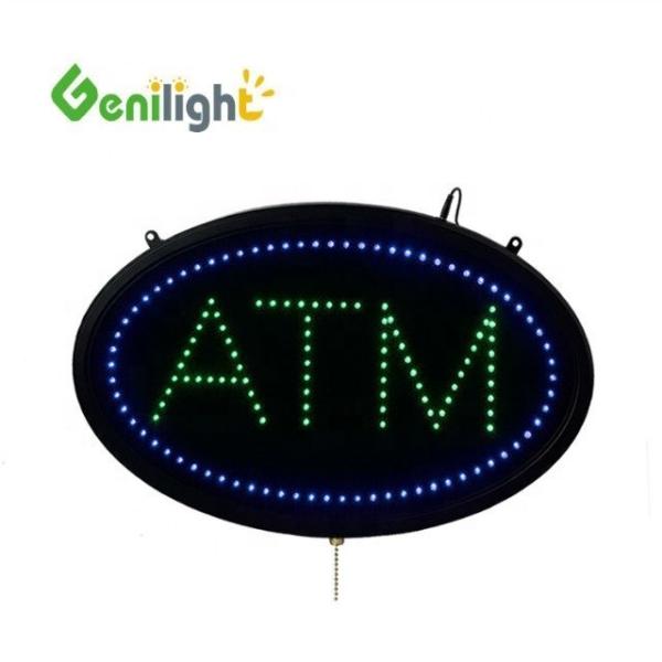 Quality Professional ABS Open-Mold Outframe LED ATM Cash Sign with CE RoHS Adaptor Hang for sale