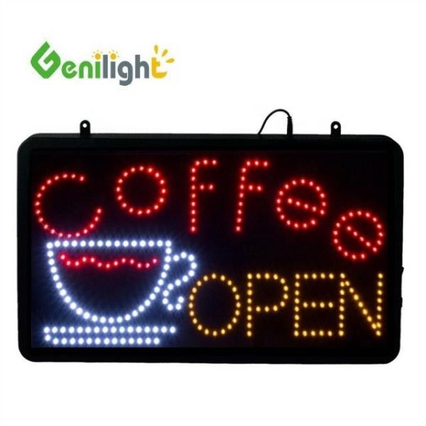 Quality Colorful 12v Acrylic Board LED Display Panel for Coffee Shop Open Sign by Genilight for sale